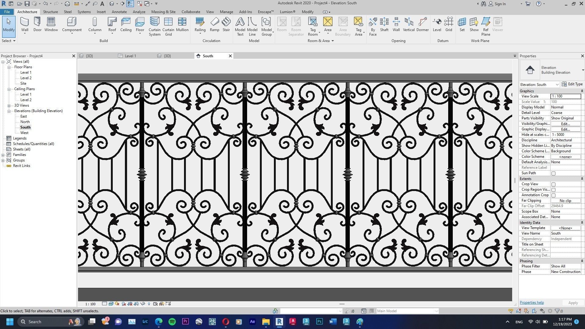 Classic Railing Revit Family type 014 3D model | CGTrader