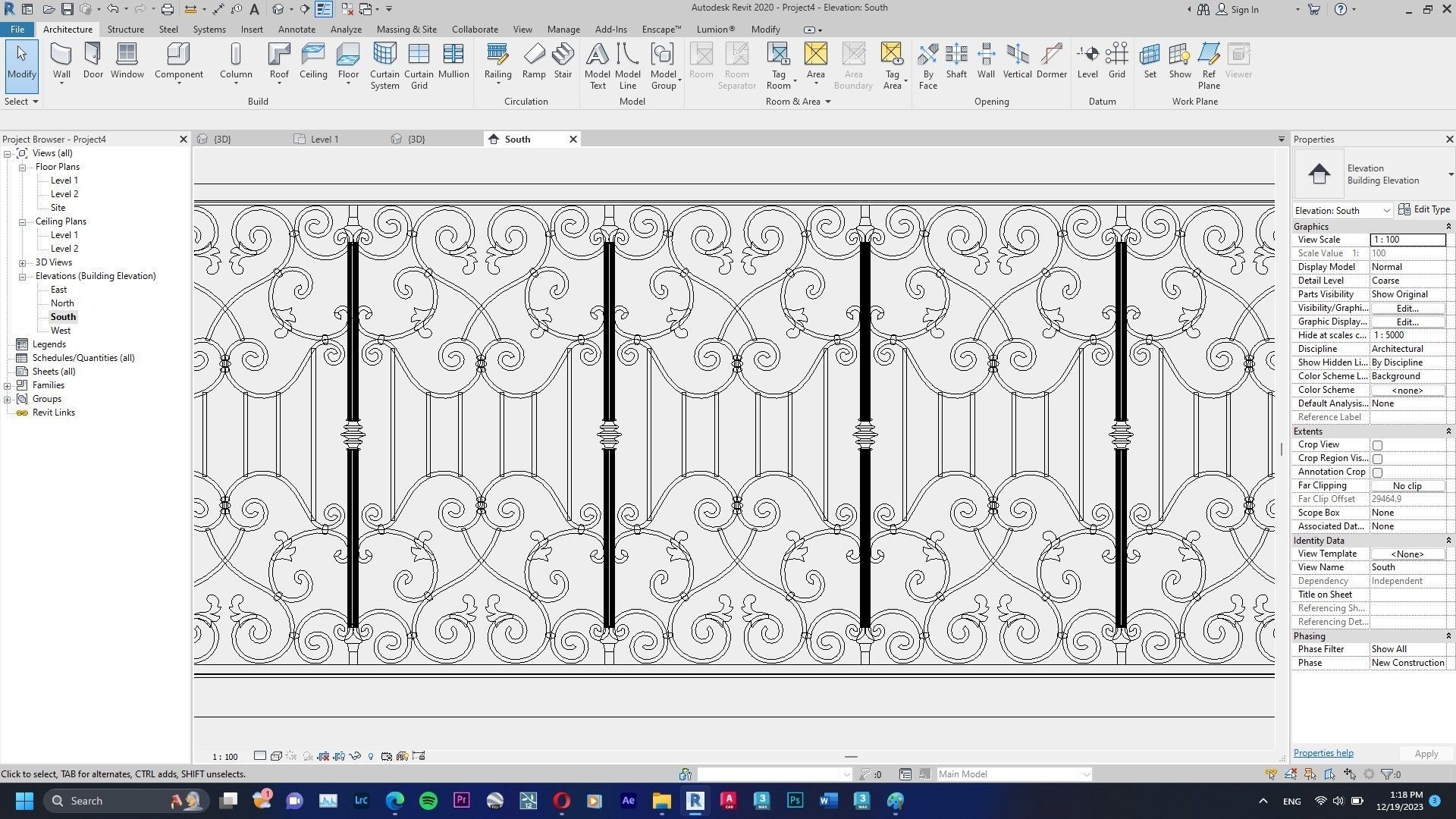 Classic Railing Revit Family type 014 3D model | CGTrader