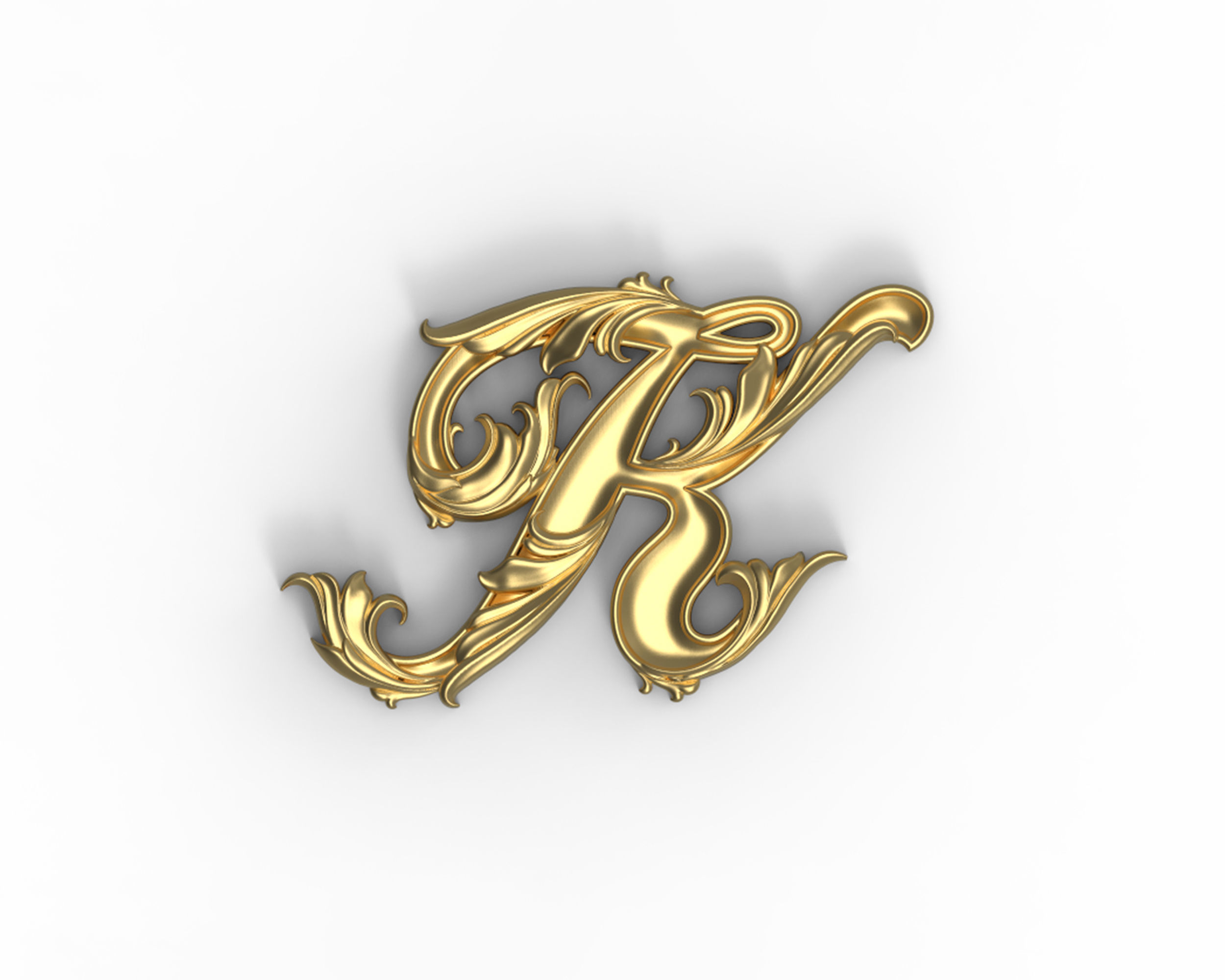 Letter K floral 3D model 3D printable | CGTrader