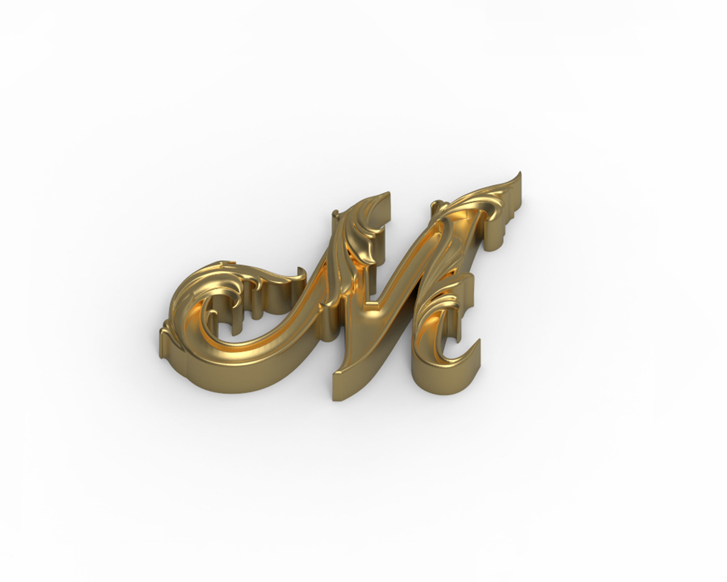 Letter M floral 3D model 3D printable | CGTrader