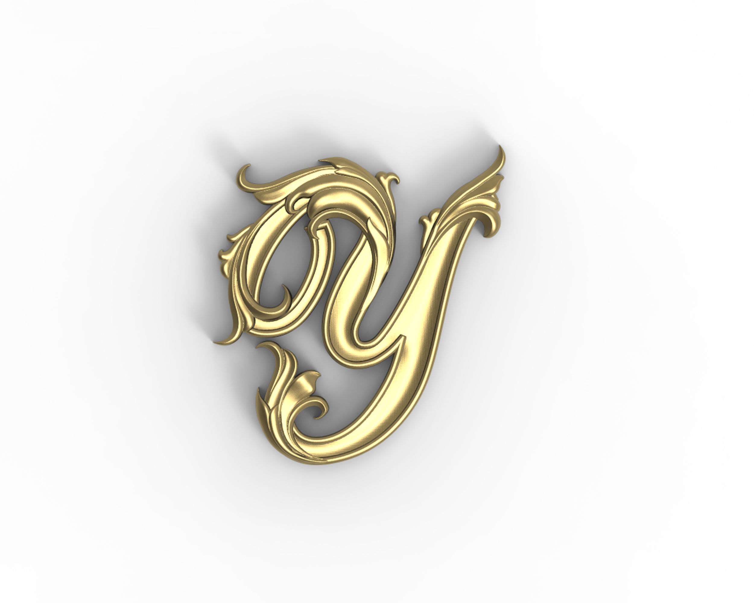 Letter Y floral 3D model 3D printable | CGTrader
