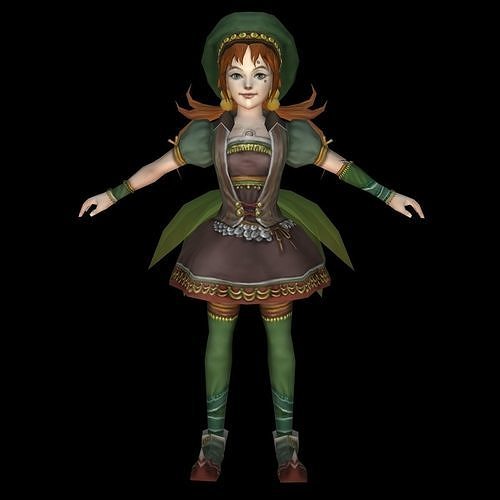 3D model fantasy cute fairy girl VR / AR / low-poly | CGTrader
