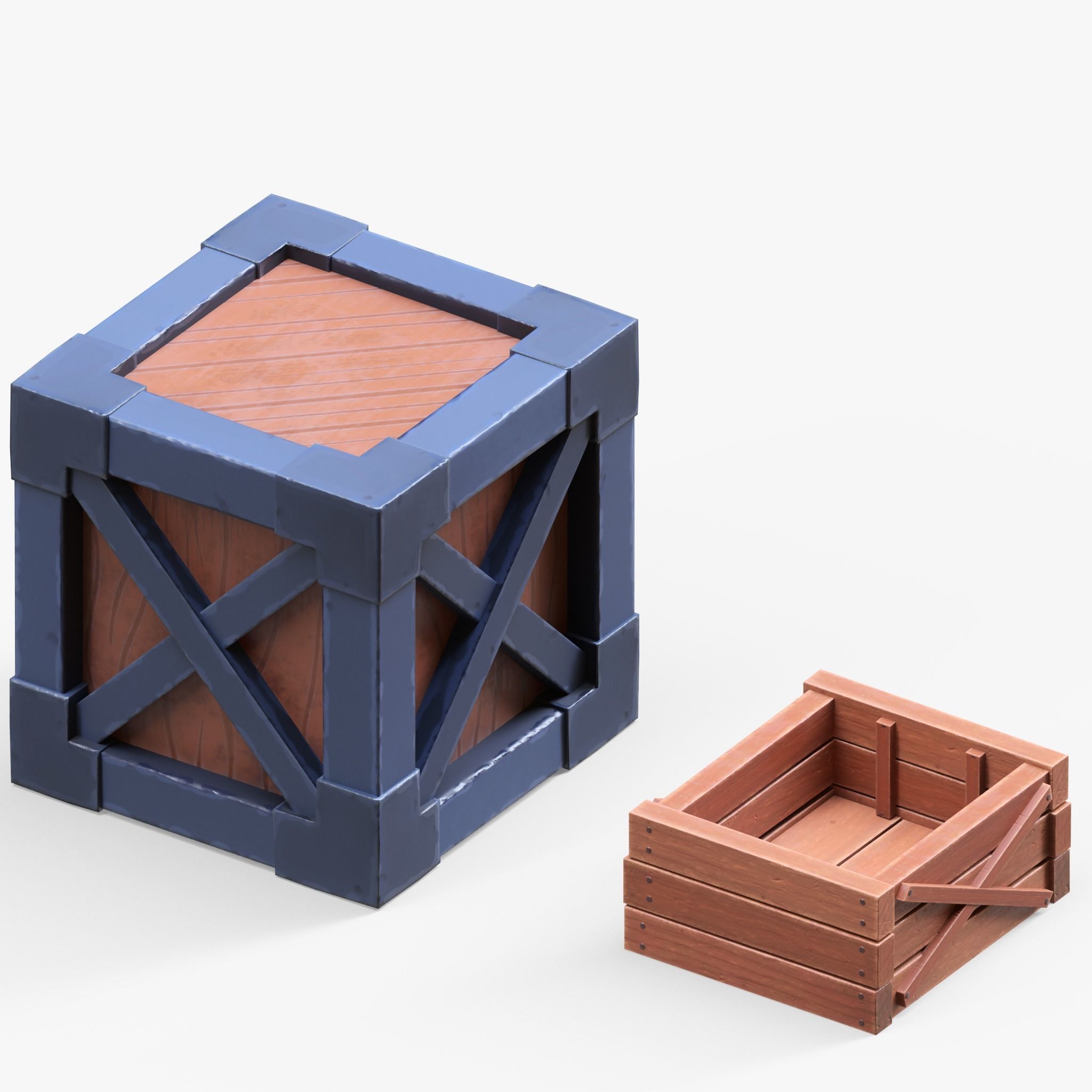 Stylized Wooden Boxes 3D model | CGTrader