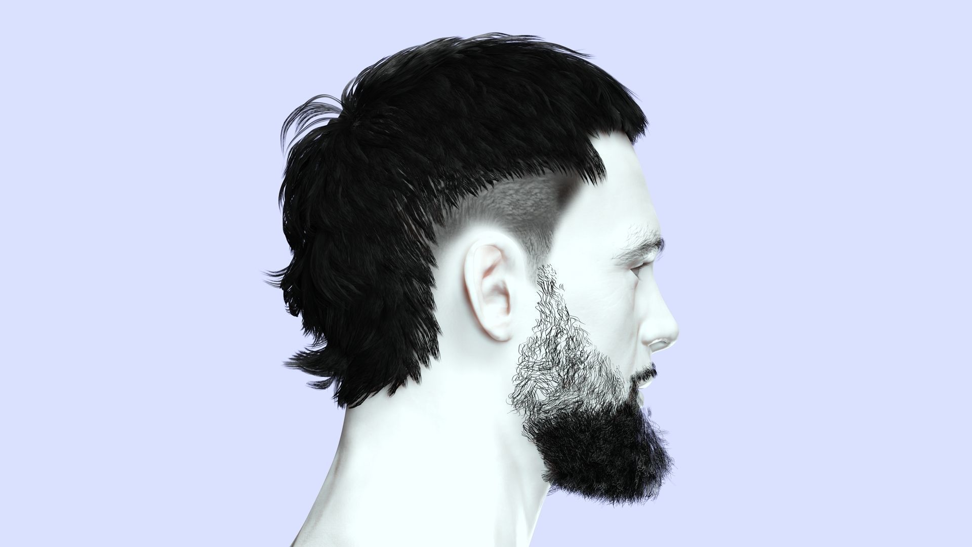 3D model Realistic Mullet Male hair VR / AR / low-poly | CGTrader