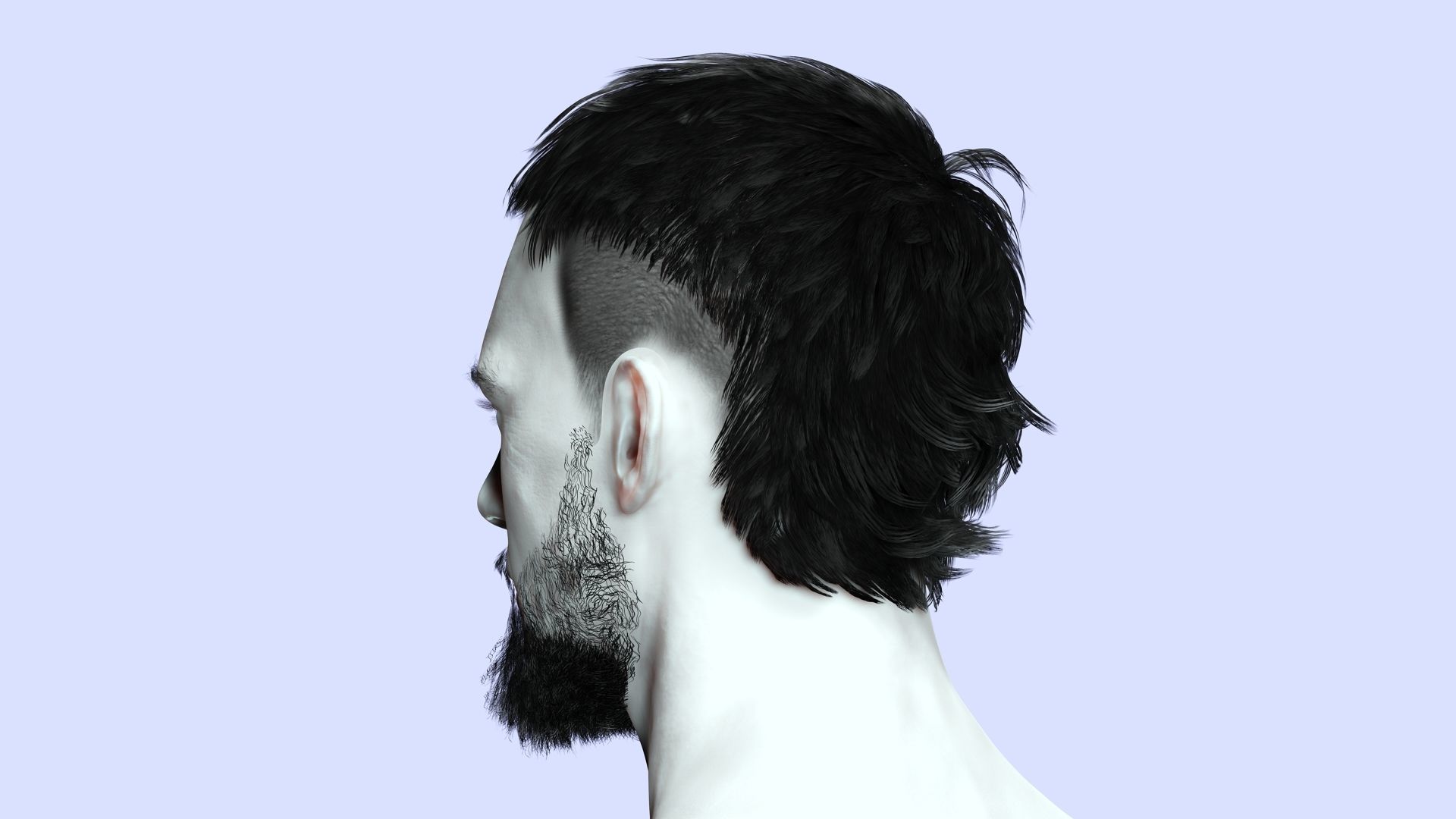 3D model Realistic Mullet Male hair VR / AR / low-poly | CGTrader