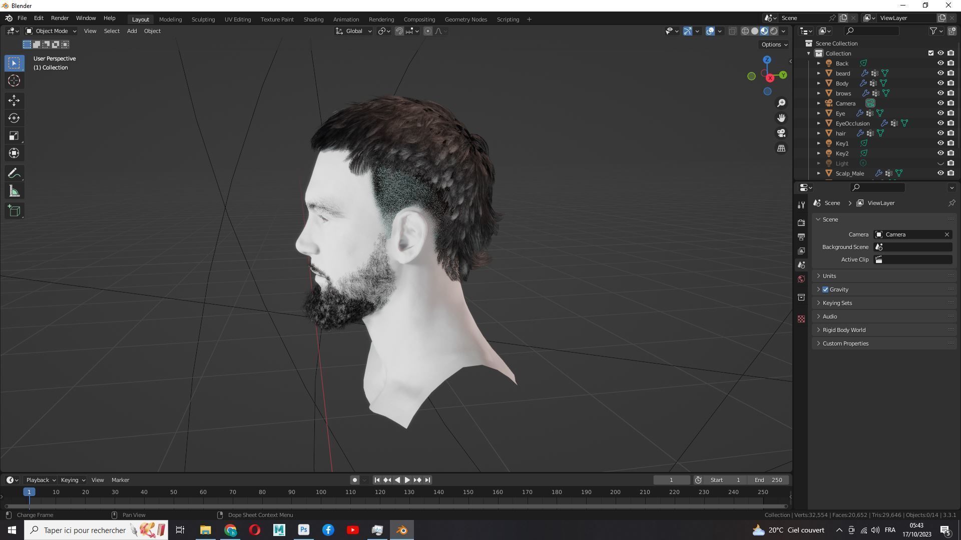3D model Realistic Mullet Male hair VR / AR / low-poly | CGTrader
