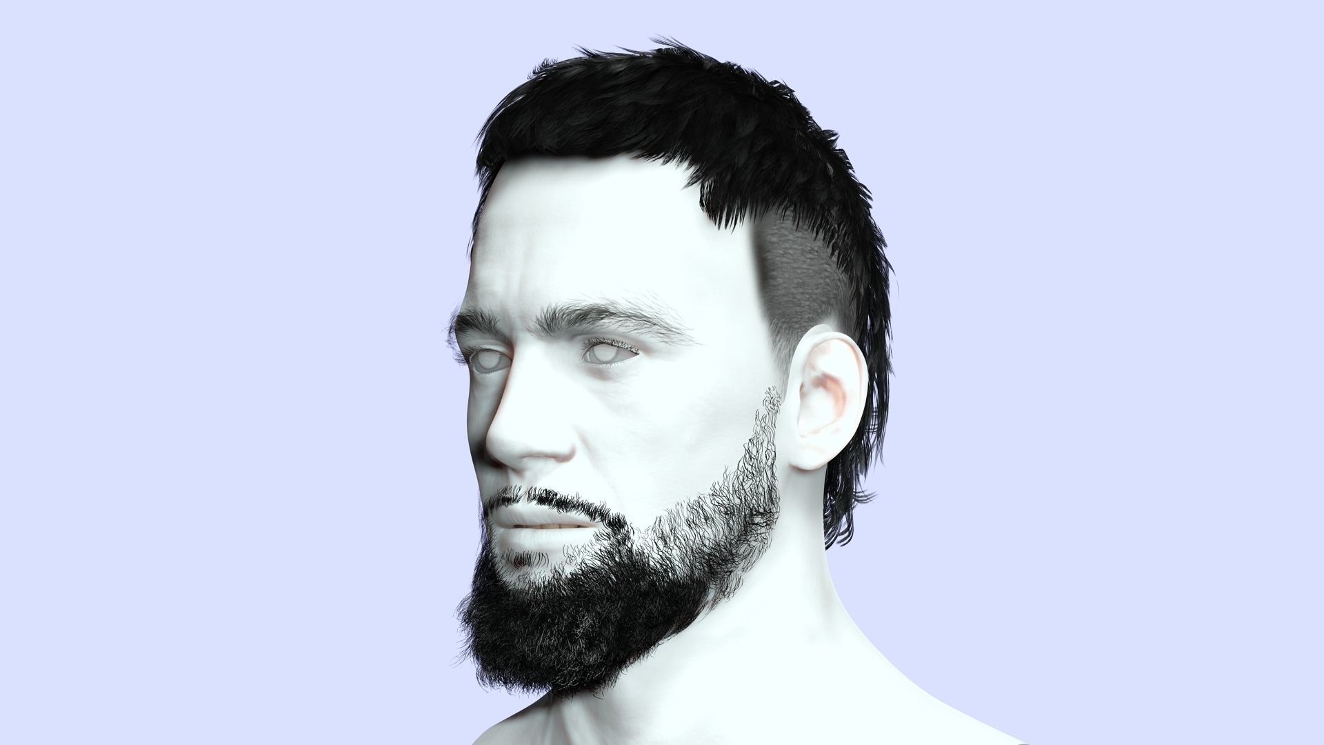 3D model Realistic Mullet Male hair VR / AR / low-poly | CGTrader