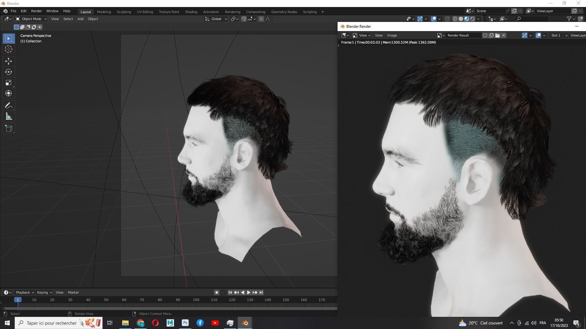 3D model Realistic Mullet Male hair VR / AR / low-poly | CGTrader