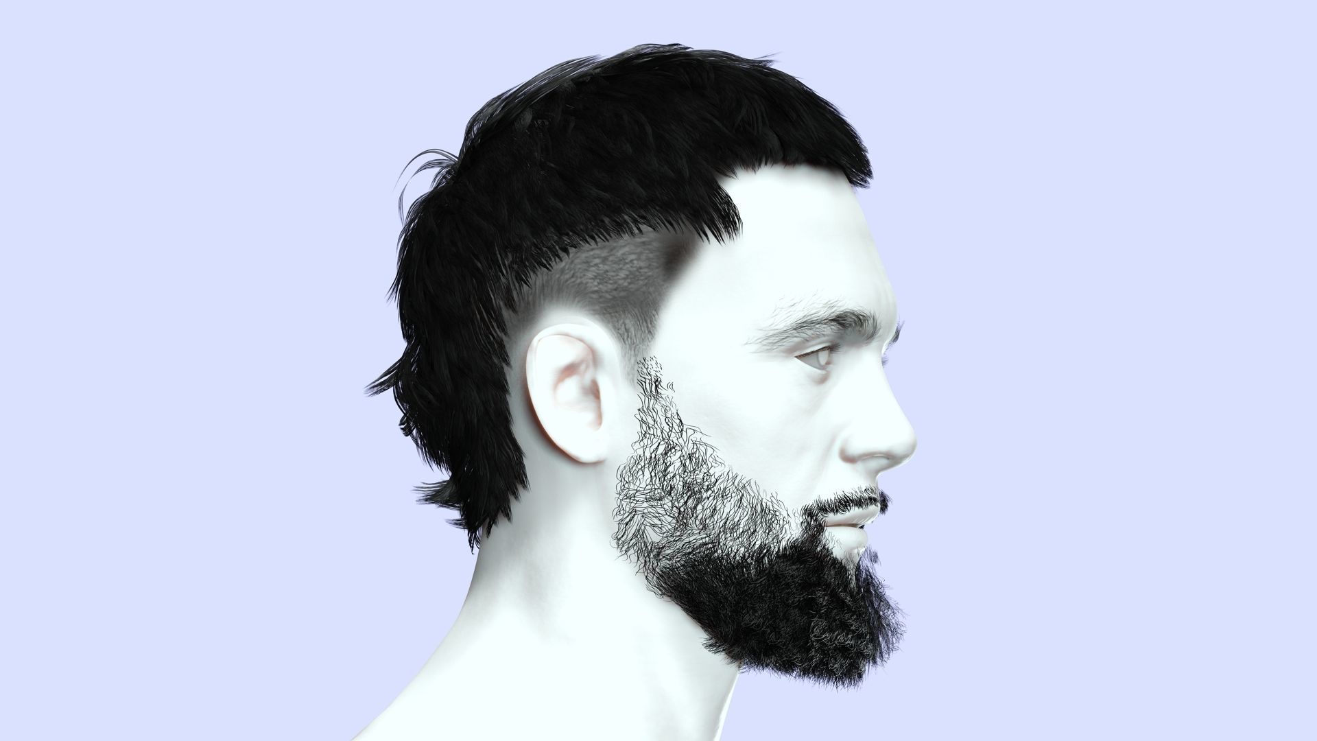 3D model Realistic Mullet Male hair VR / AR / low-poly | CGTrader