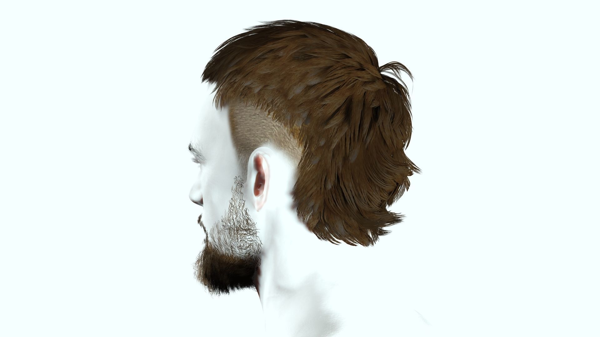 3D model Realistic Mullet Male hair VR / AR / low-poly | CGTrader