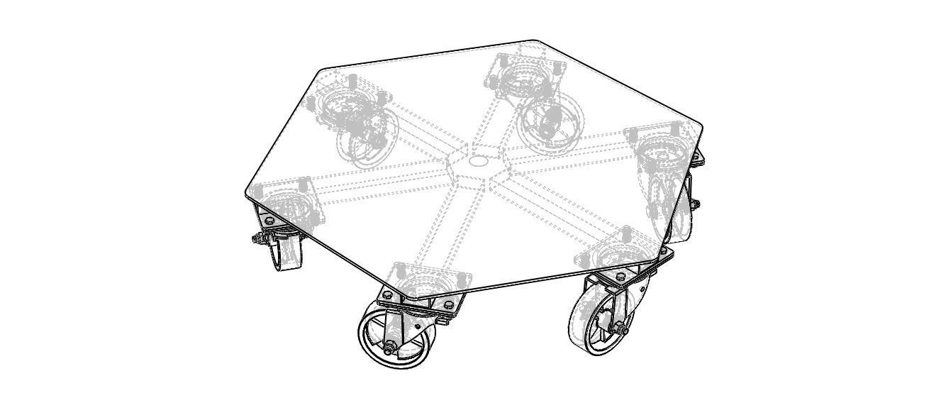 Hex Platform Trolley Base Only 3D model | CGTrader