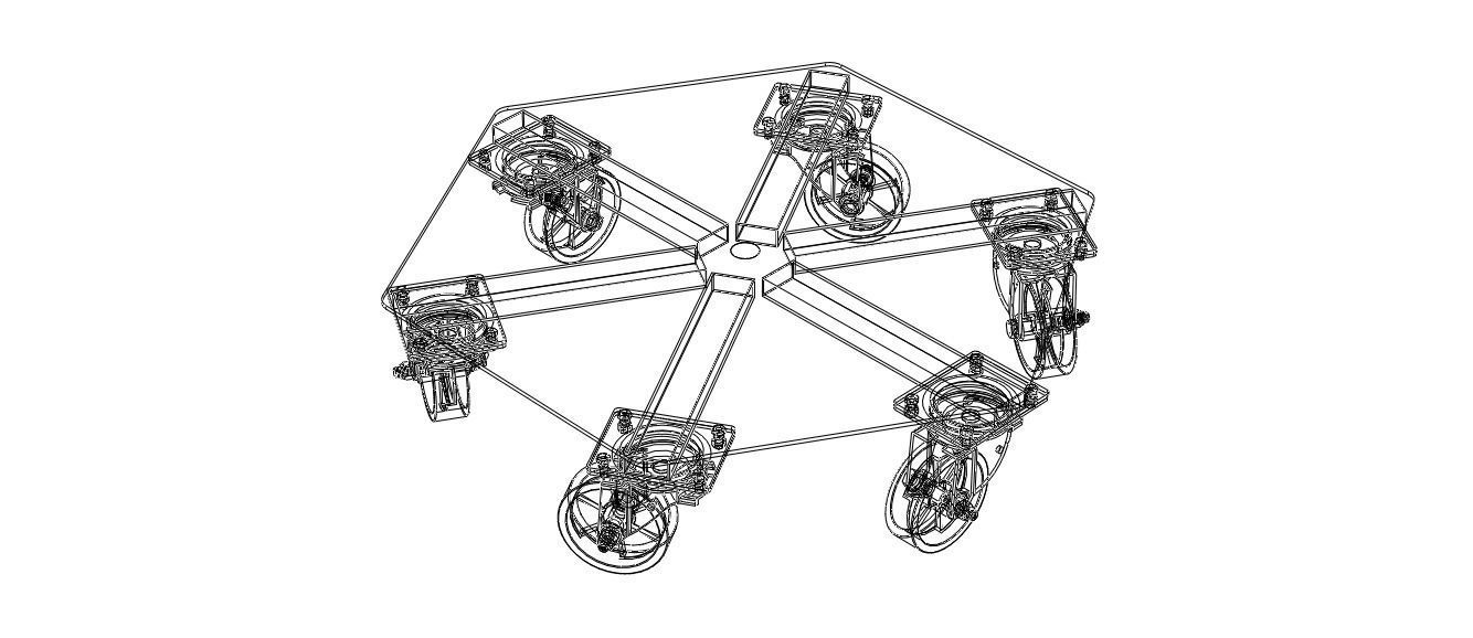 Hex Platform Trolley Base Only 3D model | CGTrader