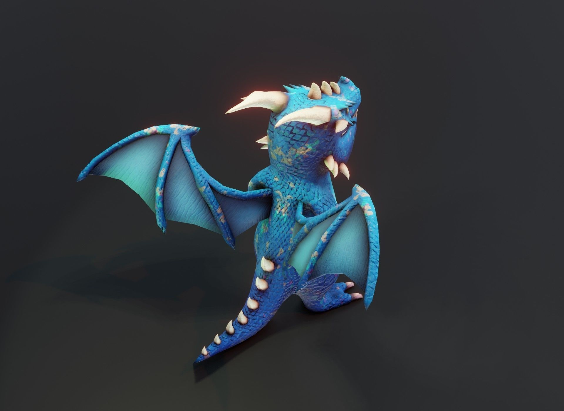 3D model Cartoon Blue Dragon Rigged 3D Model VR / AR / low-poly rigged ...