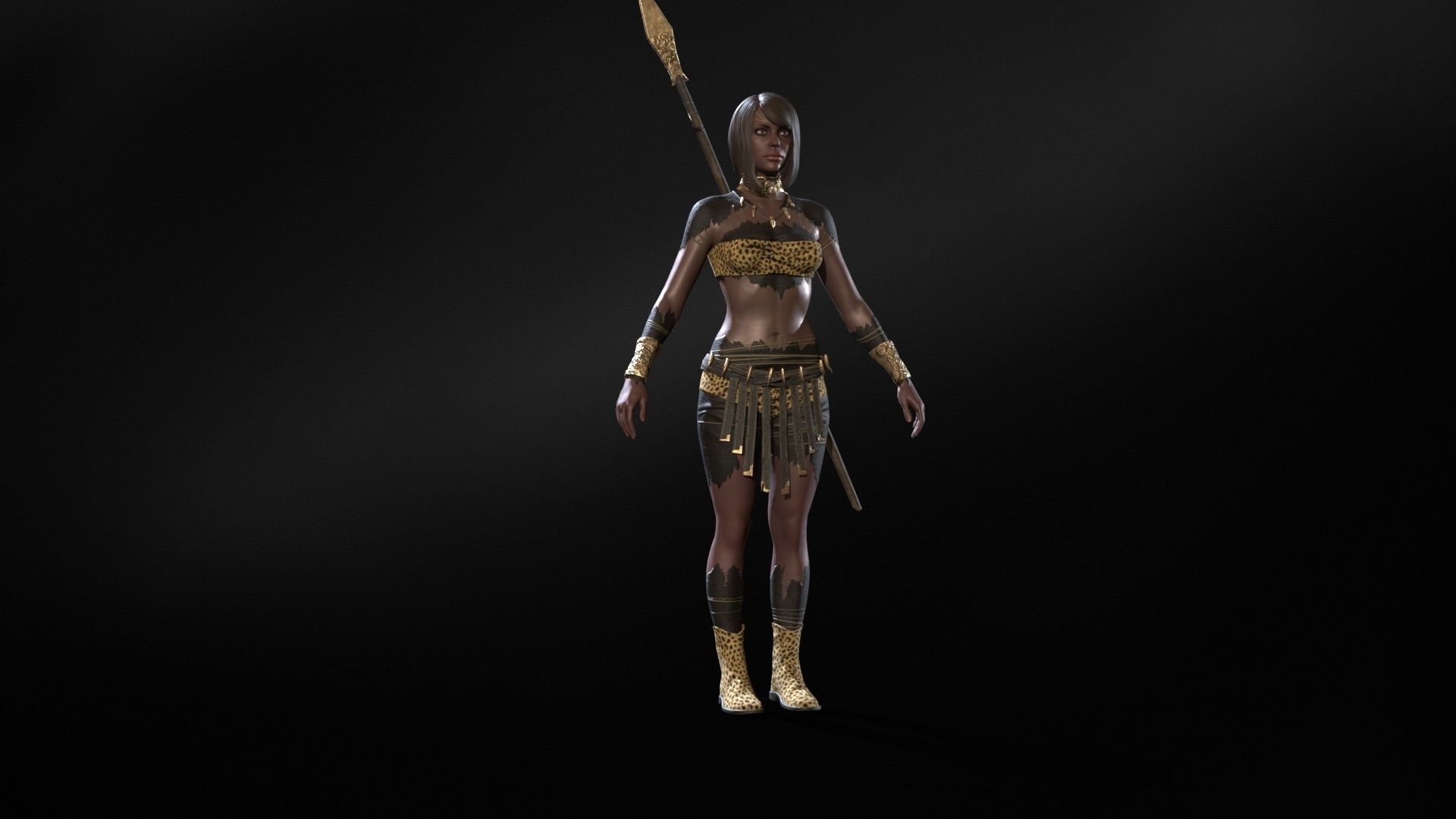 3D model DefenderGirl 3 VR / AR / low-poly rigged animated | CGTrader