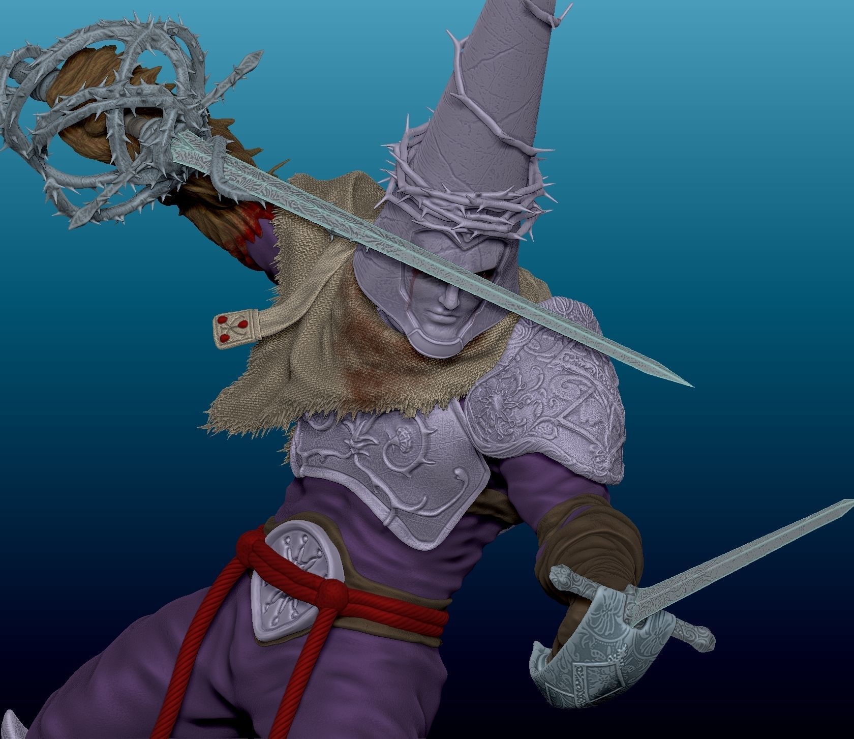 Penitent one with Sarmiento and Centella from Blasphemous 2 3D model 3D printable | CGTrader