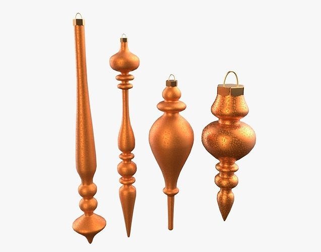 Christmas Tree Ornament Set11 - Green Orange 3D model | CGTrader