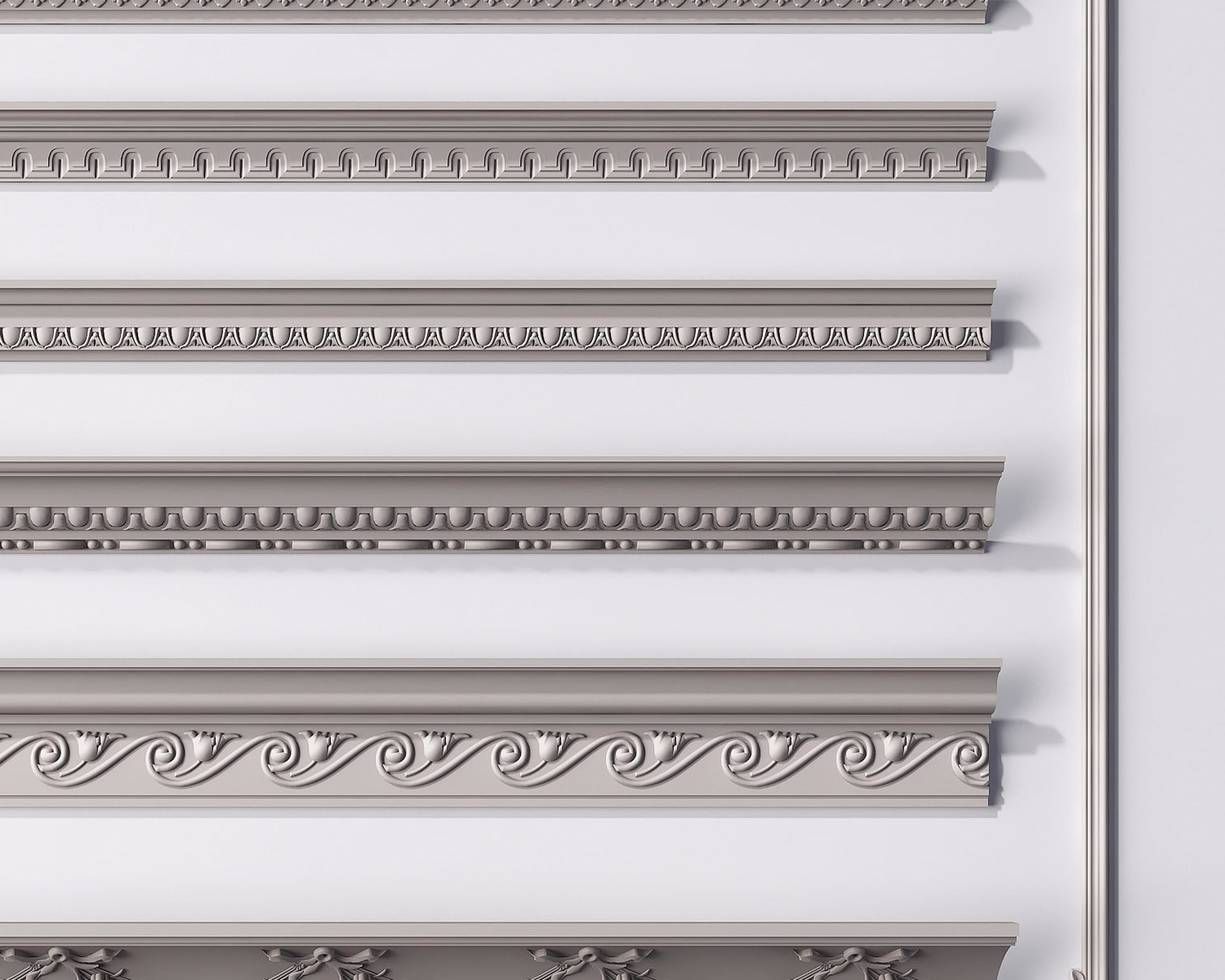 Simplified gypsum European line 3D model | CGTrader