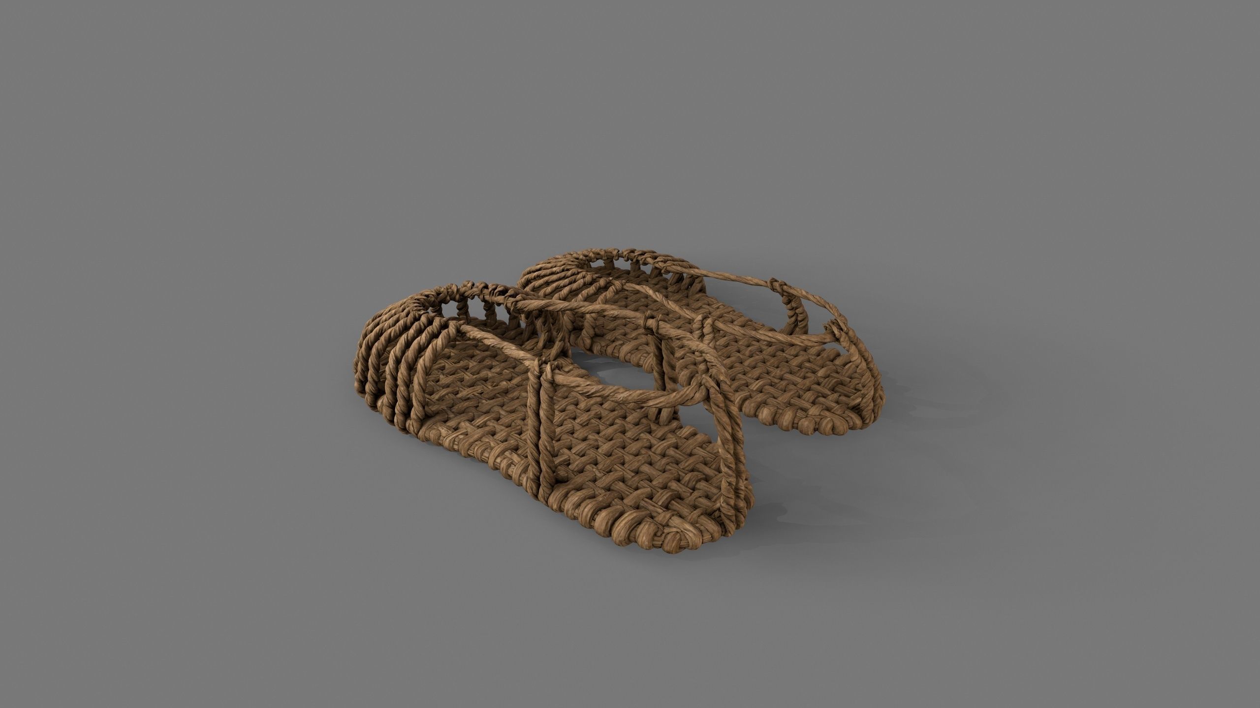 3D model straw sandals shoes VR / AR / low-poly | CGTrader