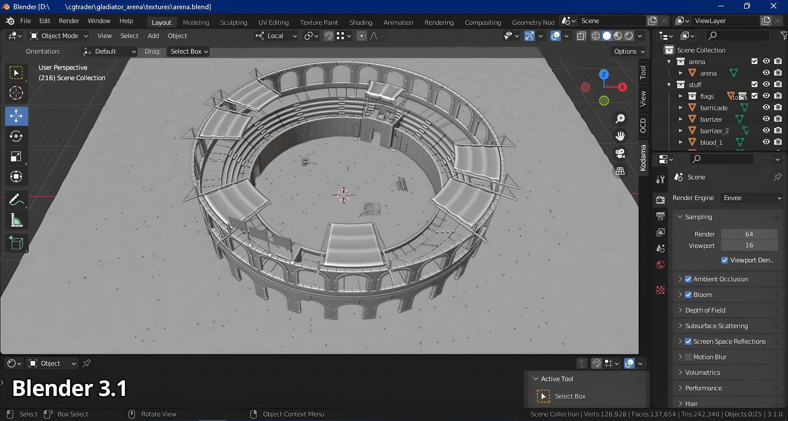 3D model Gladiator Arena VR / AR / low-poly | CGTrader