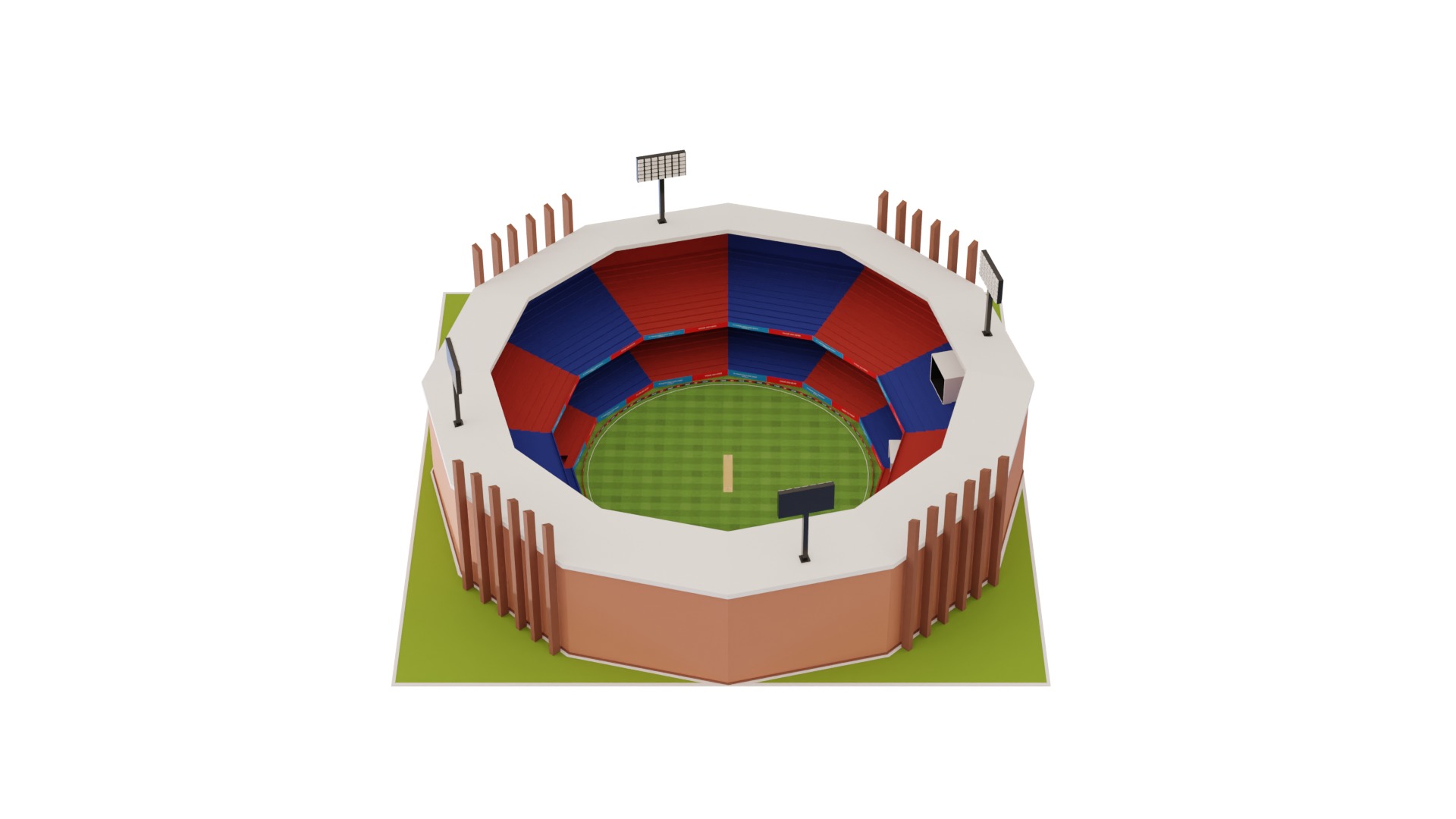 3D model Low poly Cricket stadium Game Ready VR / AR / low-poly | CGTrader