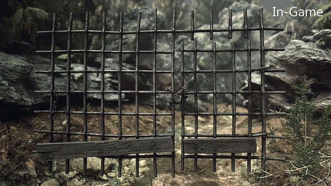 3D model Metal Grid with Gate VR / AR / low-poly | CGTrader