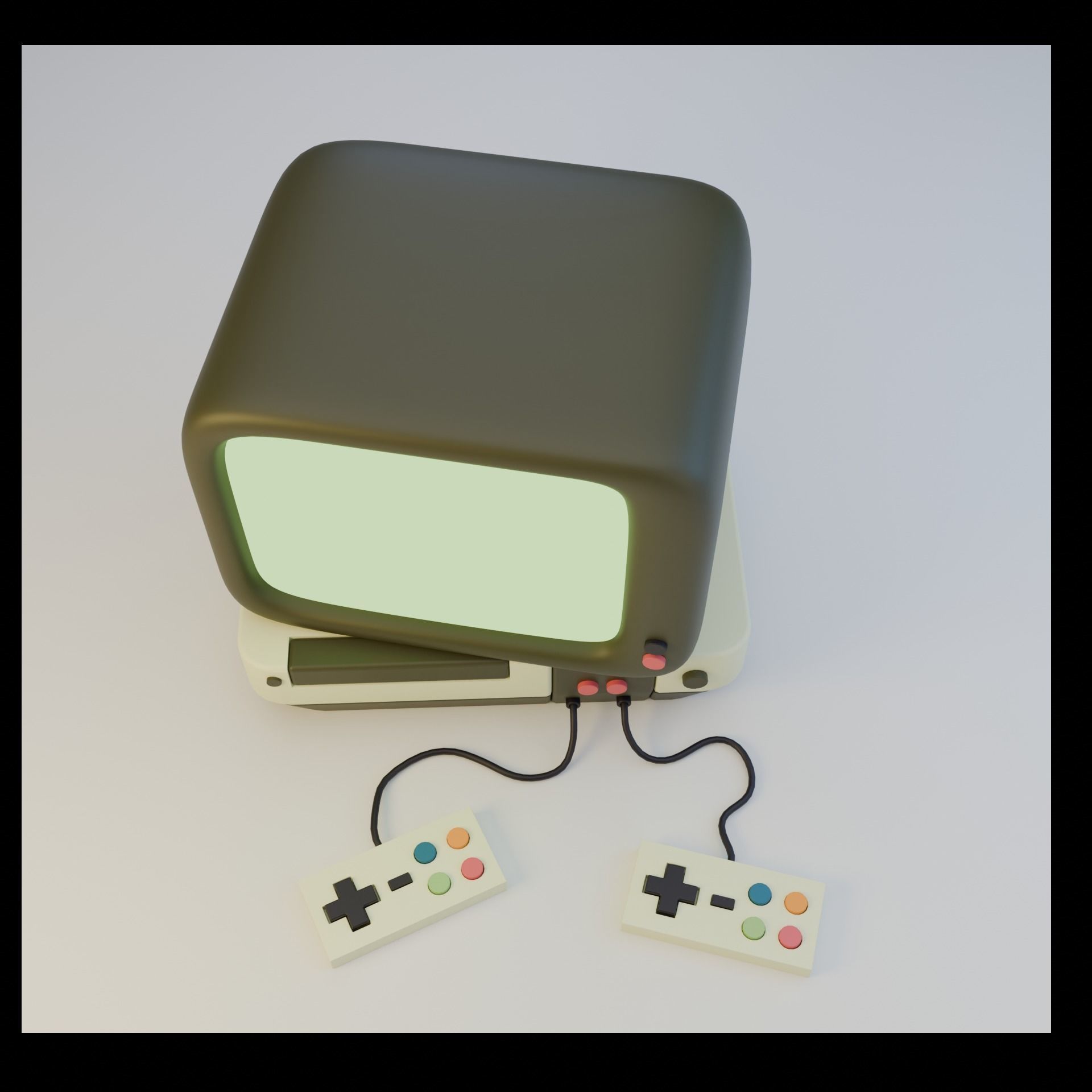 3D model Old Retro Game TV Console VR / AR / low-poly | CGTrader
