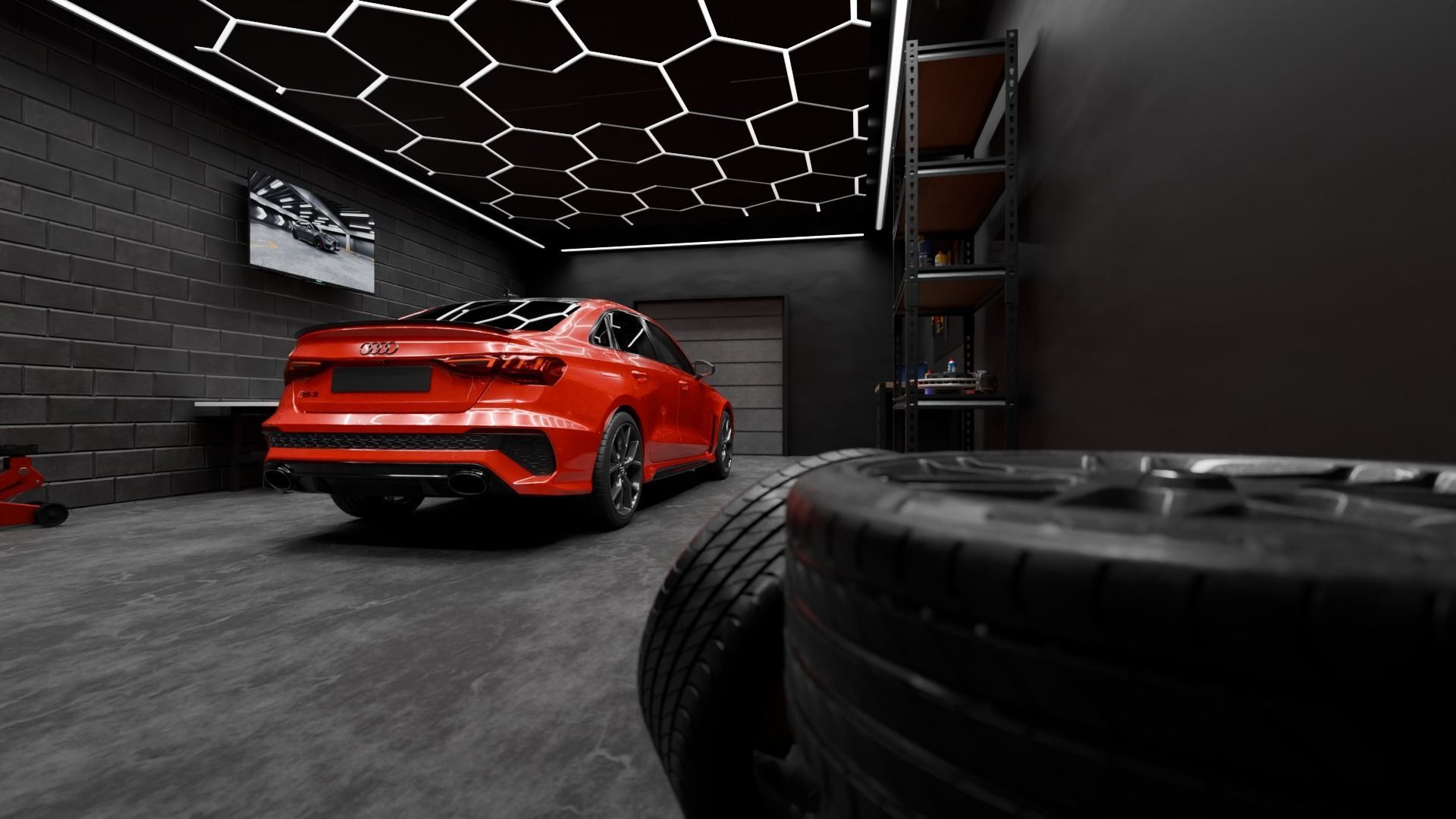 Car Render Scene - Garages 3D model | CGTrader