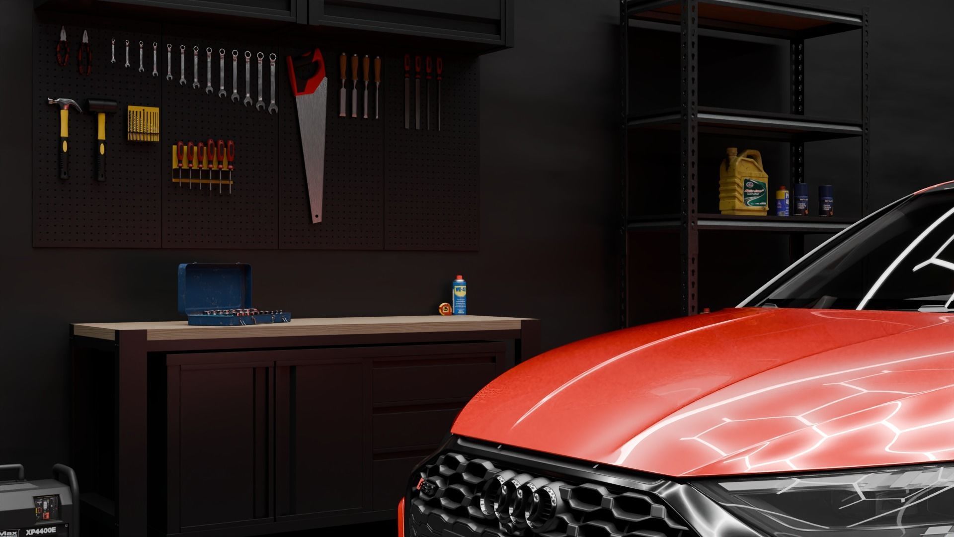 Car Render Scene - Garages 3D model | CGTrader