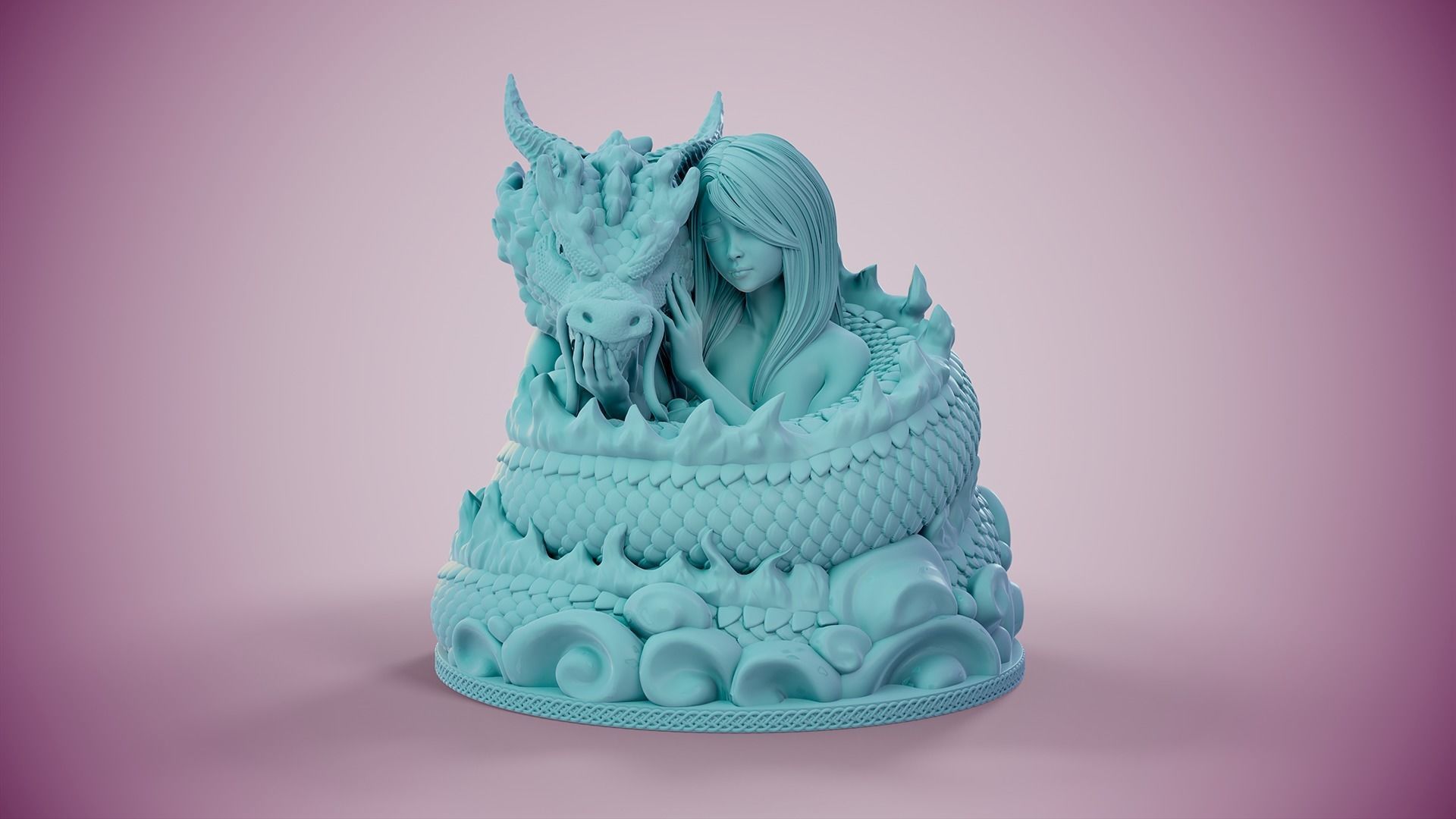3D Print model - Lady and dragon 3D model 3D printable | CGTrader