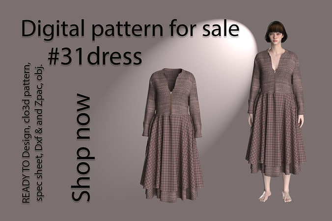 31 dress clo3d pattern for women 3D model 3D printable | CGTrader