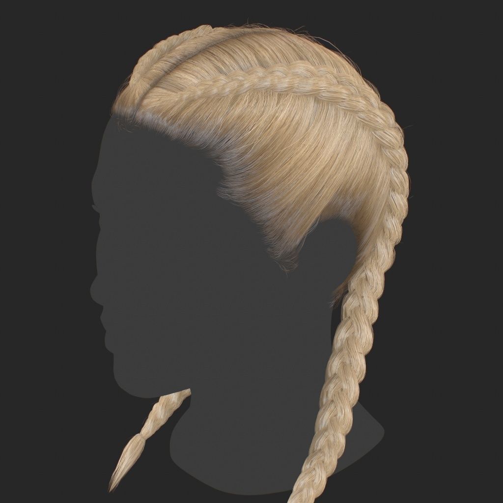 3D model Hair - Double Braid - Gen2 VR / AR / low-poly | CGTrader