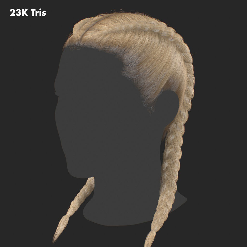 3D model Hair - Double Braid - Gen2 VR / AR / low-poly | CGTrader
