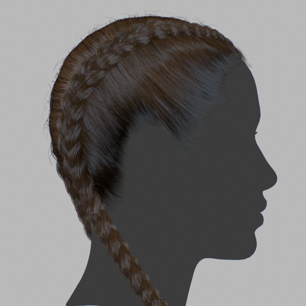 3D model Hair - Double Braid - Gen2 VR / AR / low-poly | CGTrader