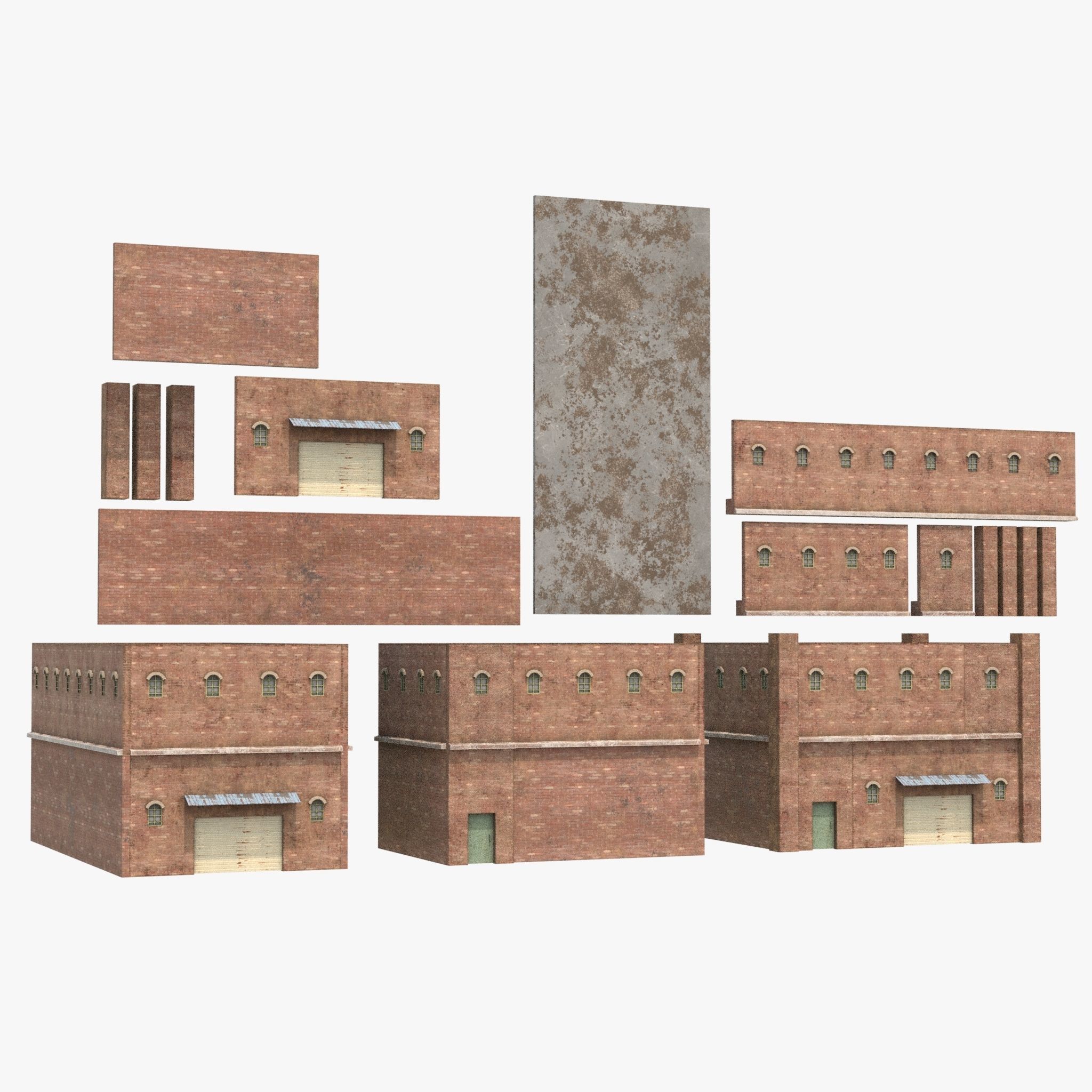 3D model Detailed 4K Old Damaged Brick Procedure Wall for House VR / AR ...
