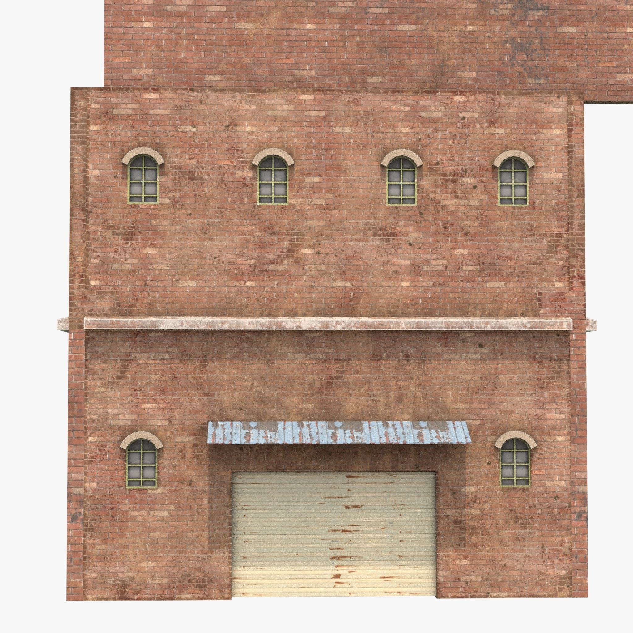 3D model Detailed 4K Old Damaged Brick Procedure Wall for House VR / AR ...