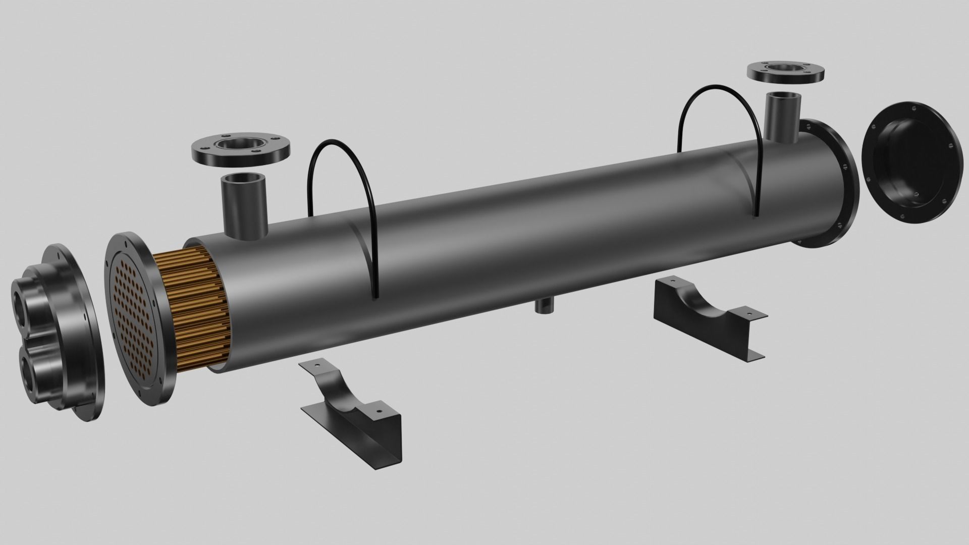Industrial oil heat exchanger 3D model | CGTrader