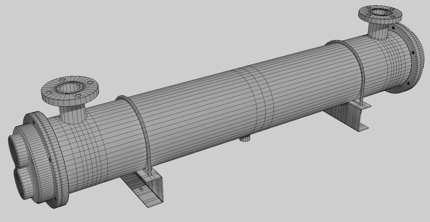 Industrial oil heat exchanger 3D model | CGTrader