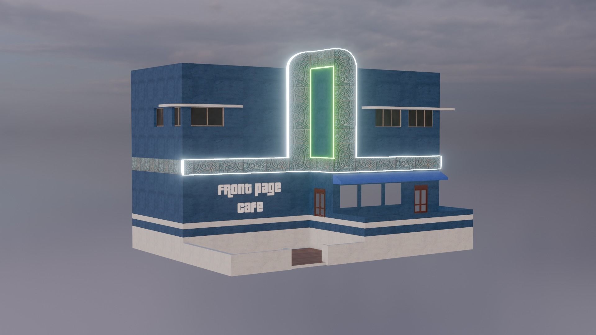 3D model Front Page Cafe 3D Model Vice City VR / AR / low-poly | CGTrader