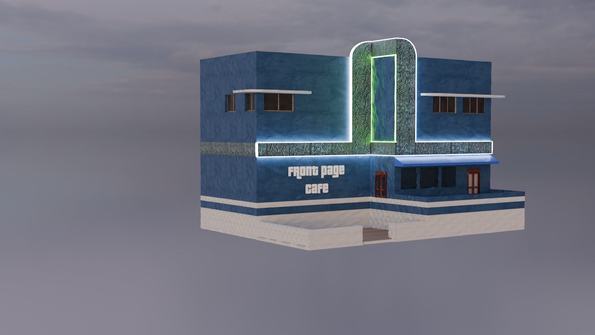 3D model Front Page Cafe 3D Model Vice City VR / AR / low-poly | CGTrader