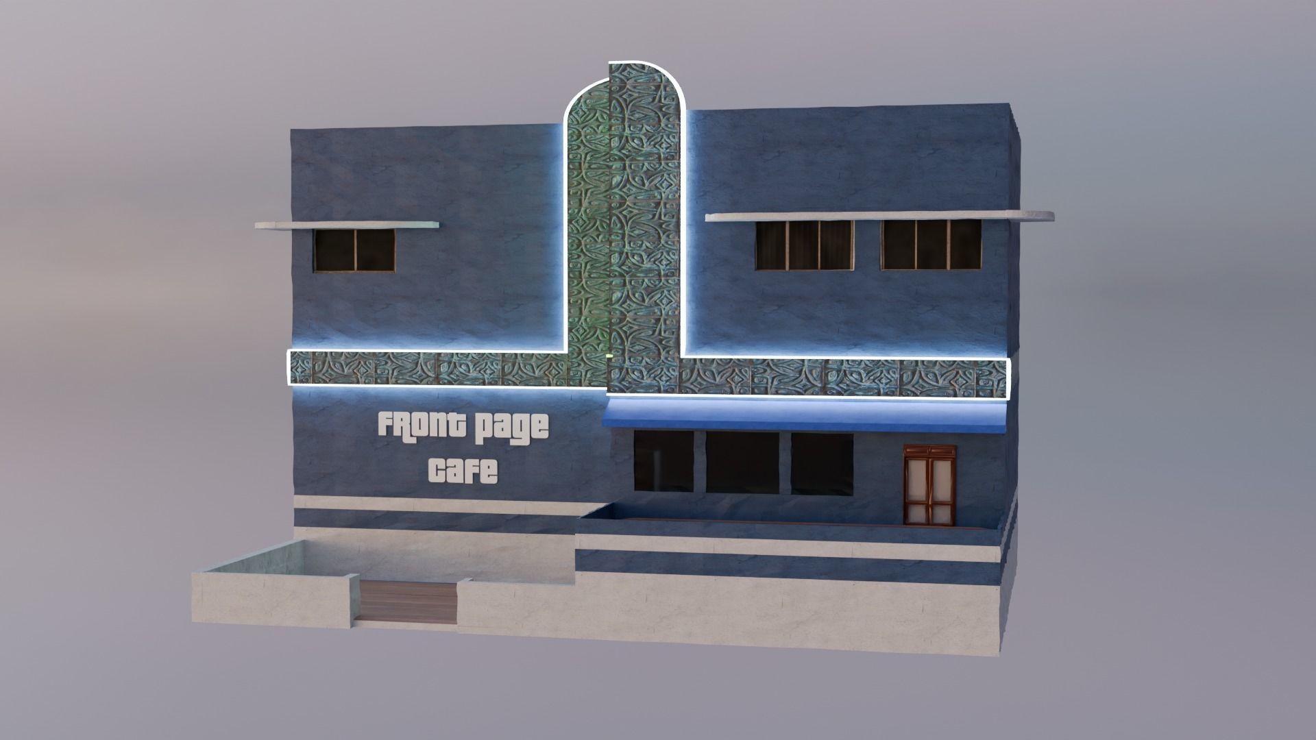 3D model Front Page Cafe 3D Model Vice City VR / AR / low-poly | CGTrader