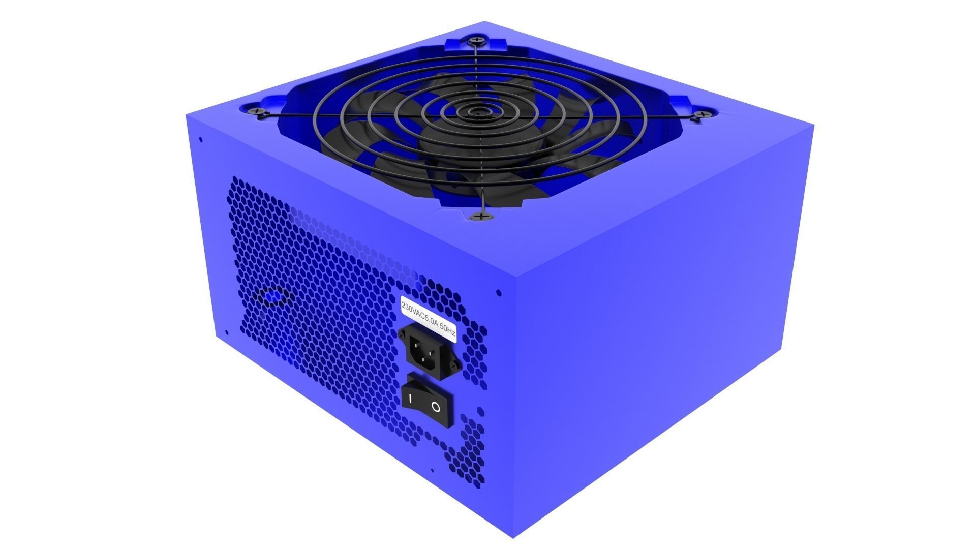Blue Power Supply Unit 3D model | CGTrader