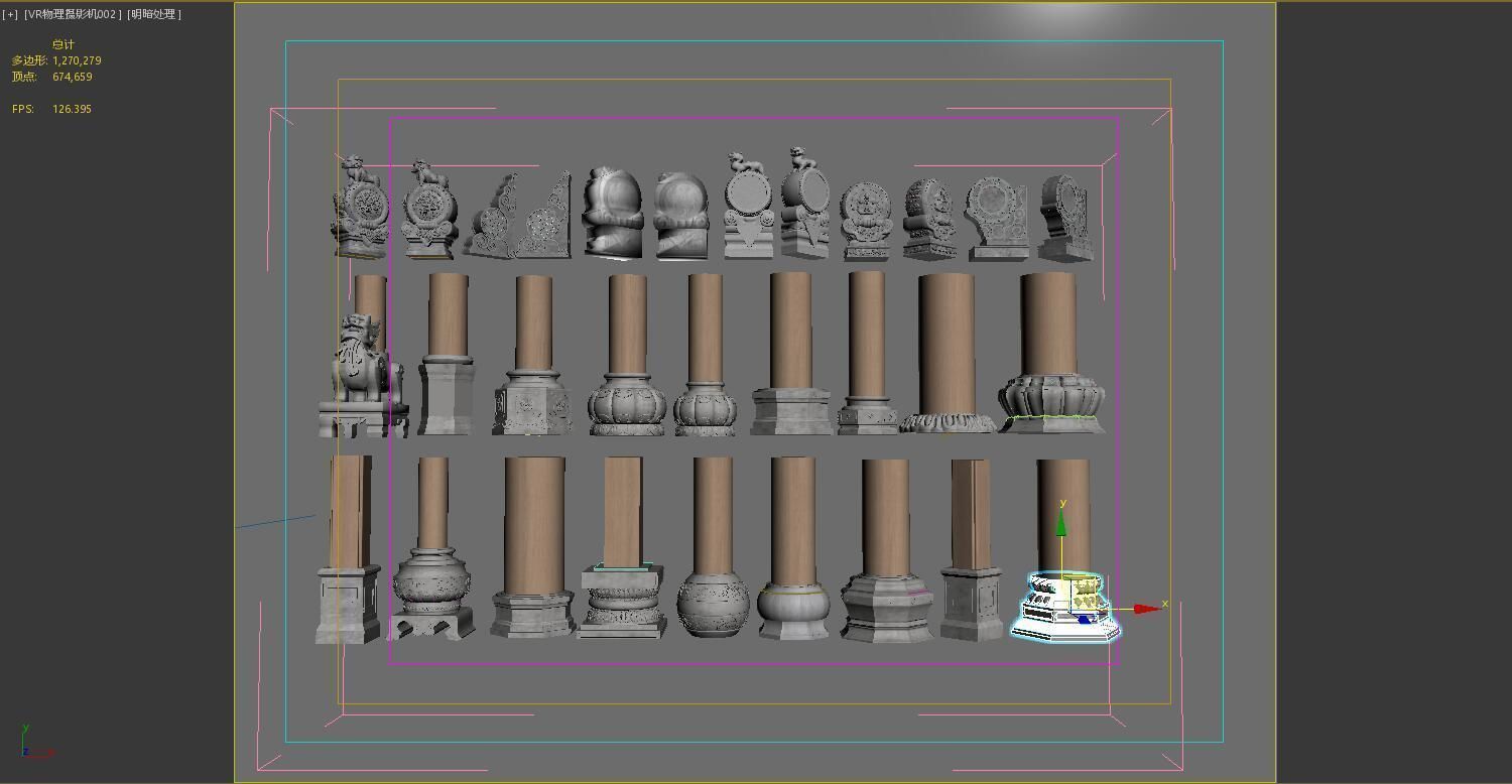 Chinese style pillars 3D model | CGTrader
