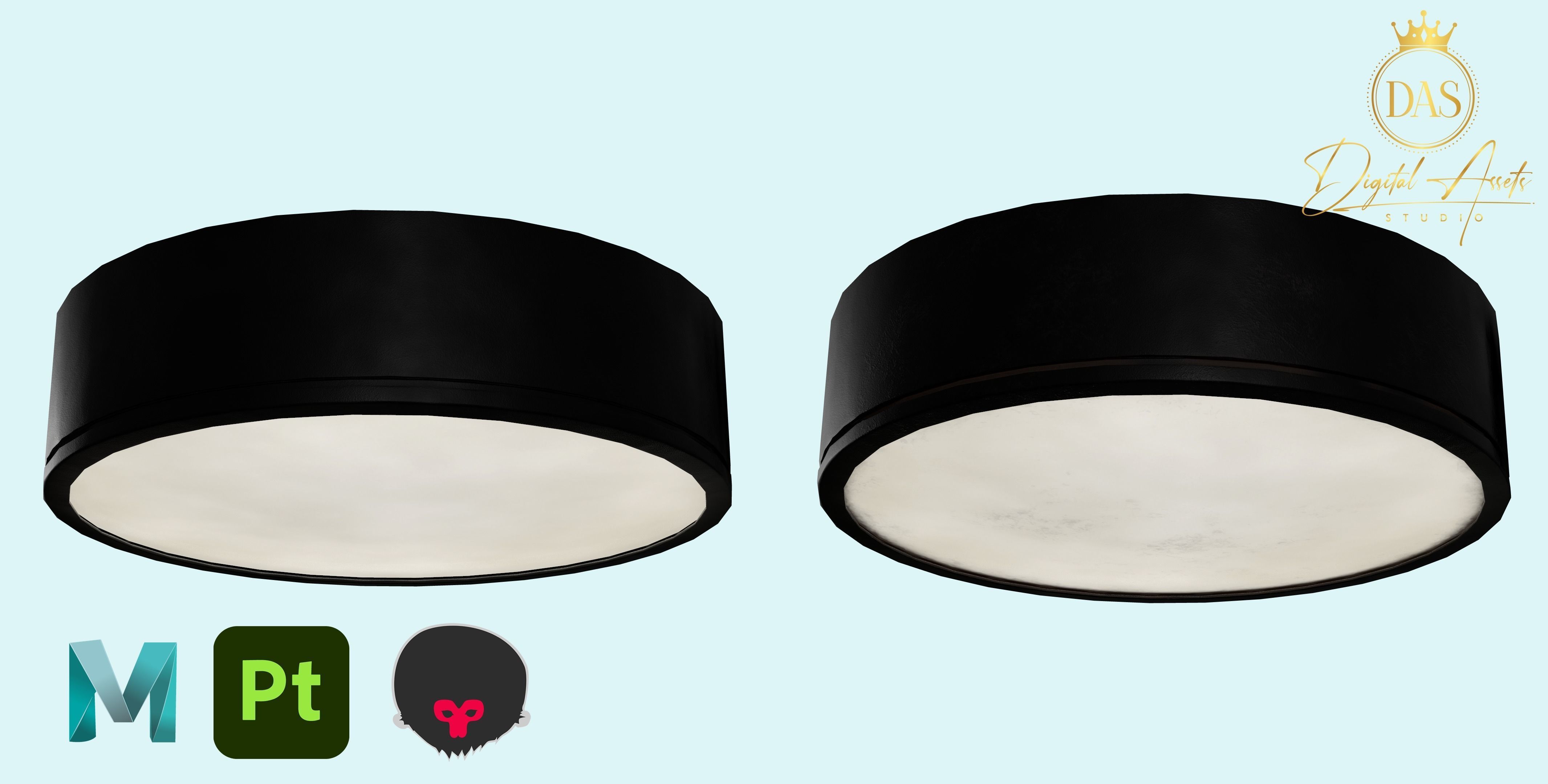 3D model Simple Light 320MM VR / AR / low-poly | CGTrader