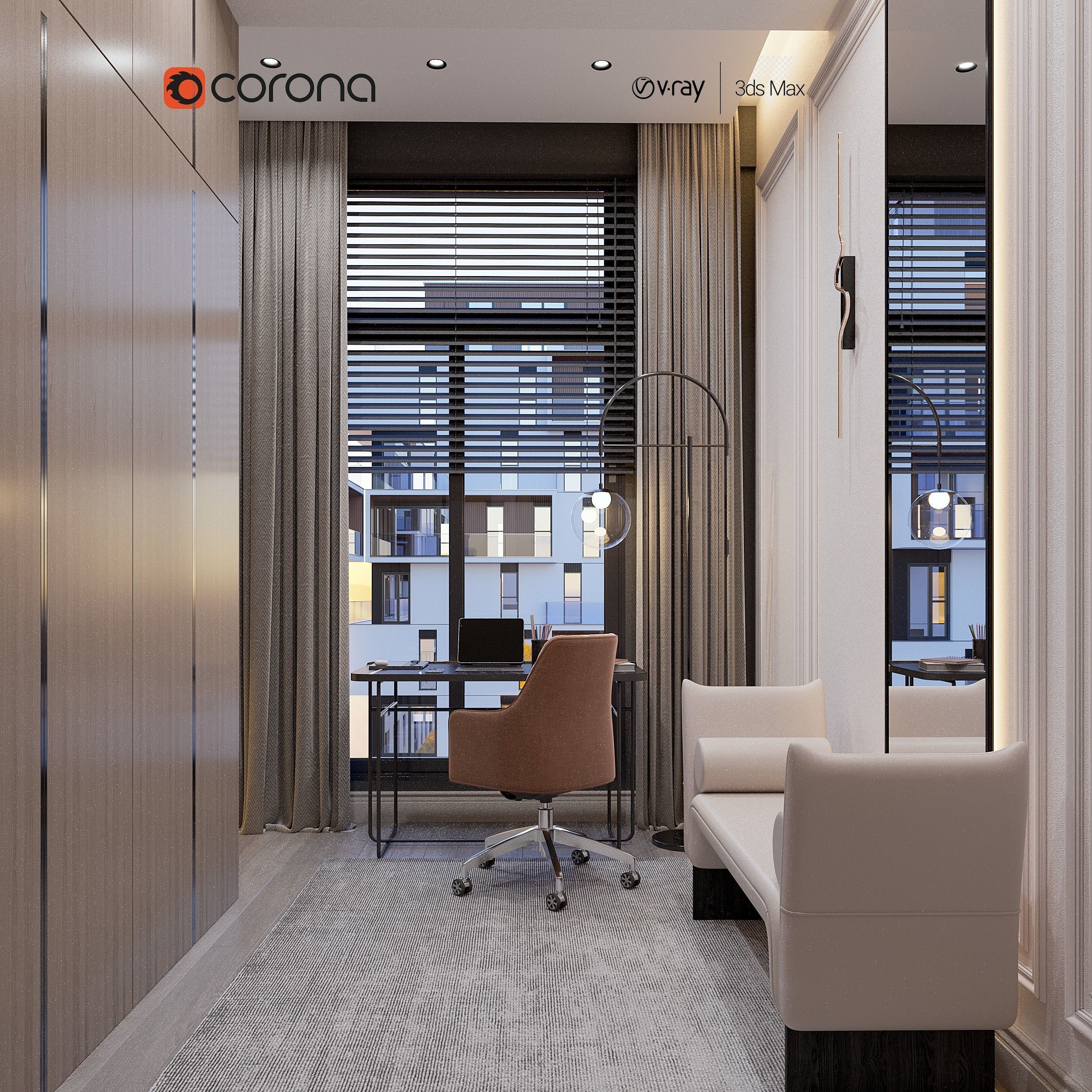 Work room interior design 3D model | CGTrader