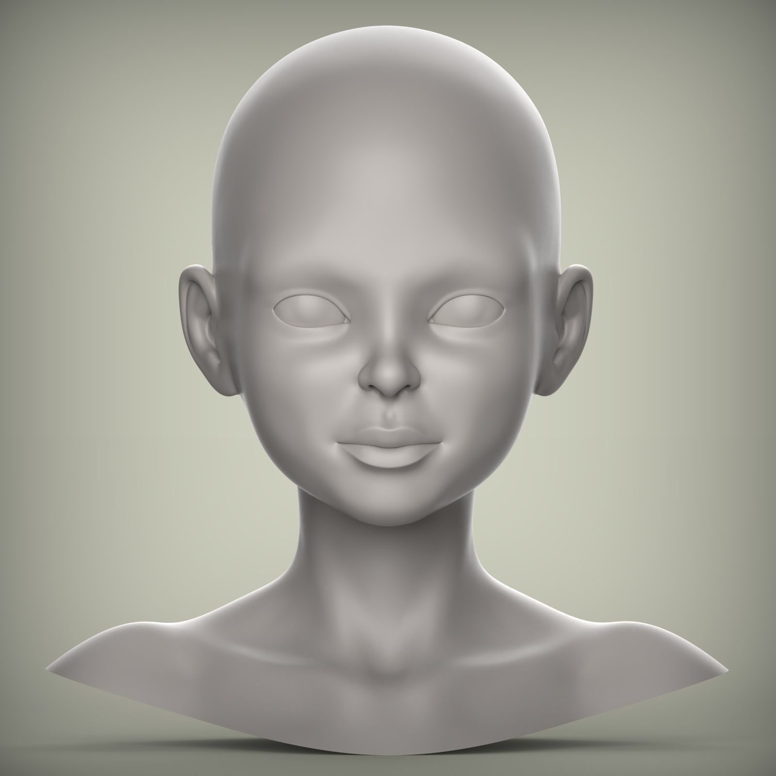 24 3D HEAD FACE FEMALE CHARACTER FEMALE TEENAGER PORTRAIT DOLL 3D model ...