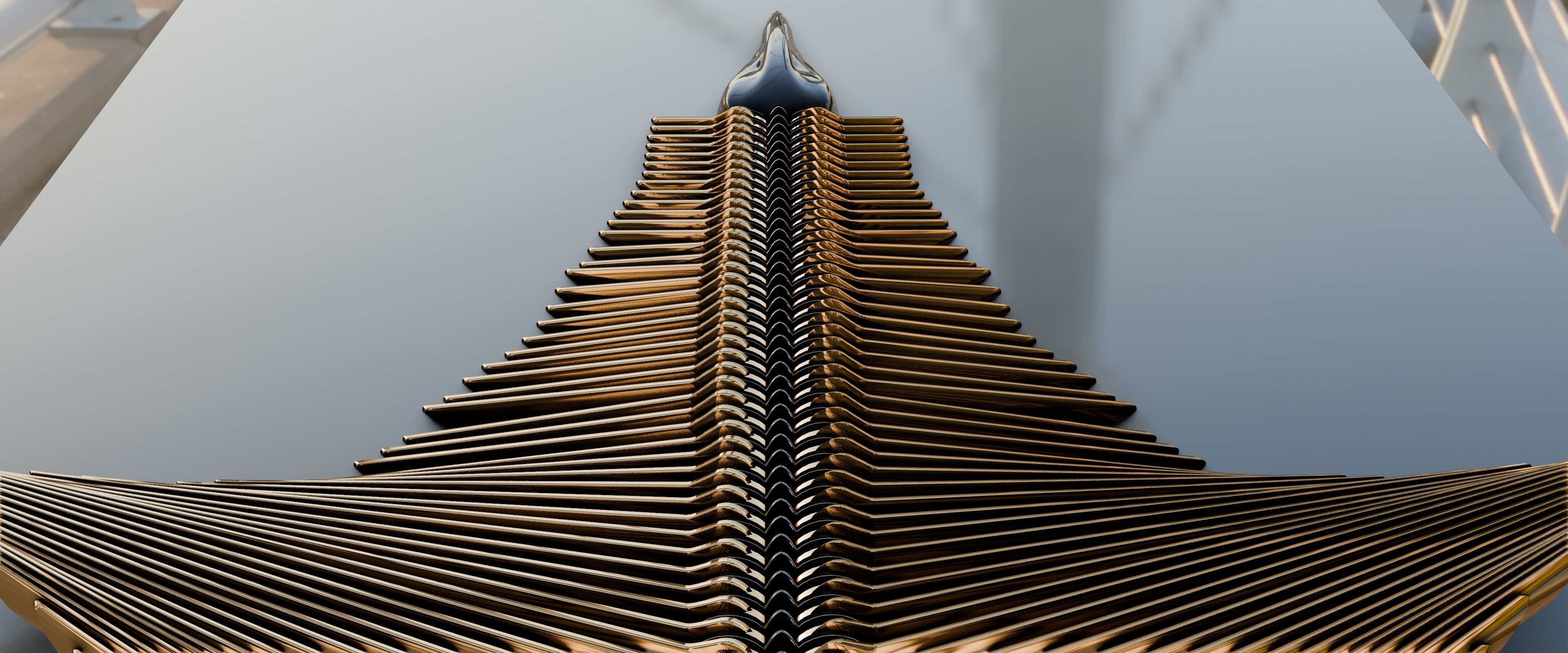 Kinetic Parametric Stingray Sculpture Replica 3D model | CGTrader