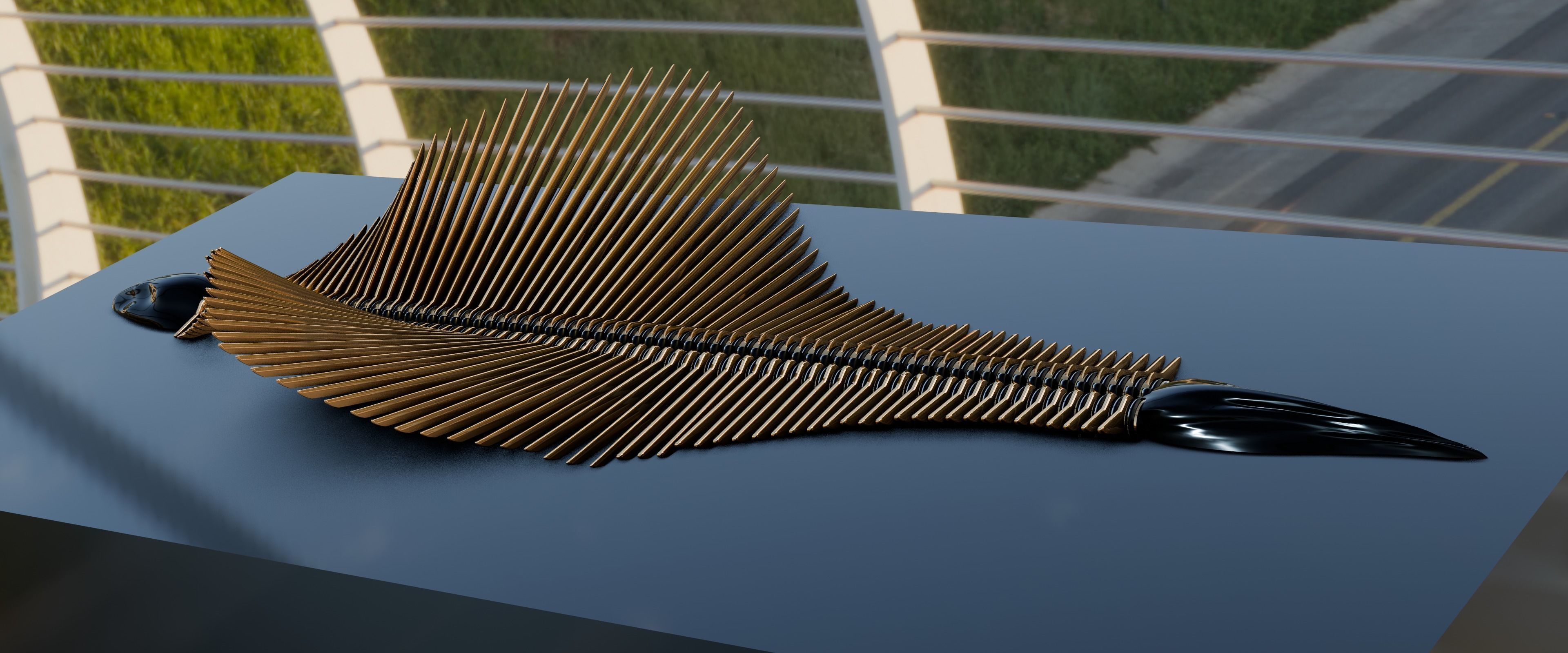 Kinetic Parametric Stingray Sculpture Replica 3D model | CGTrader