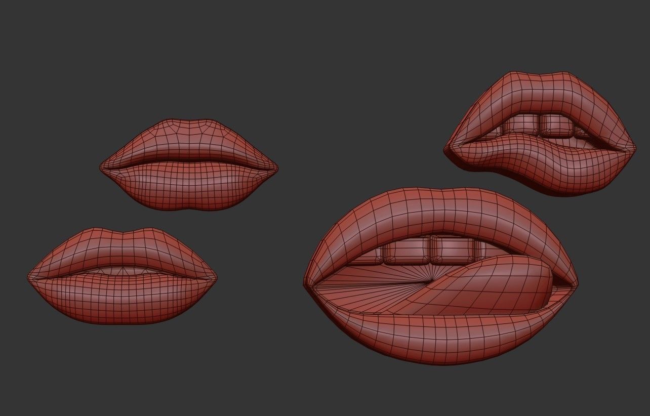 3D model Figurine Lips Pack VR / AR / low-poly | CGTrader