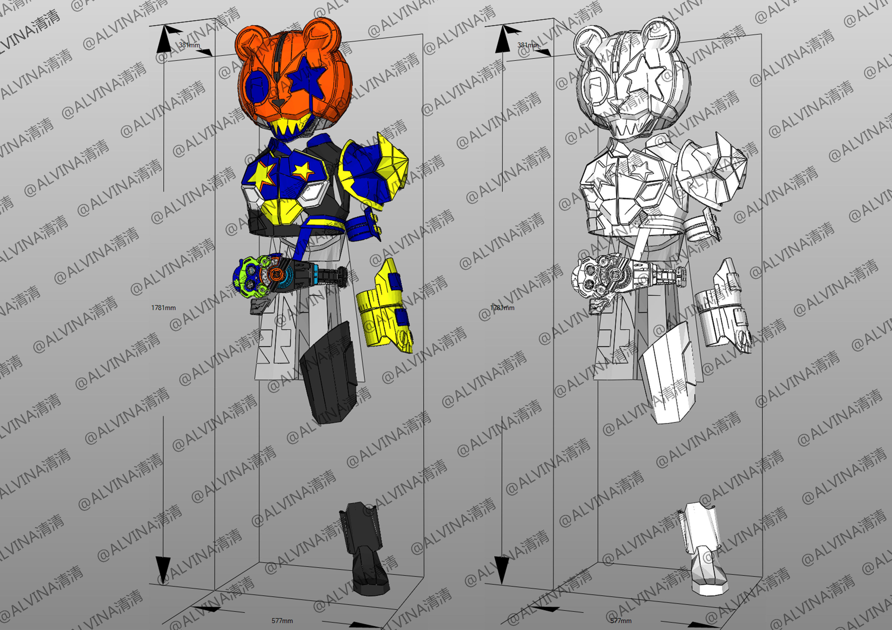 3D model Kamen Rider Punk Jack Monster Armor - DIY Cosplay Pepakura ...