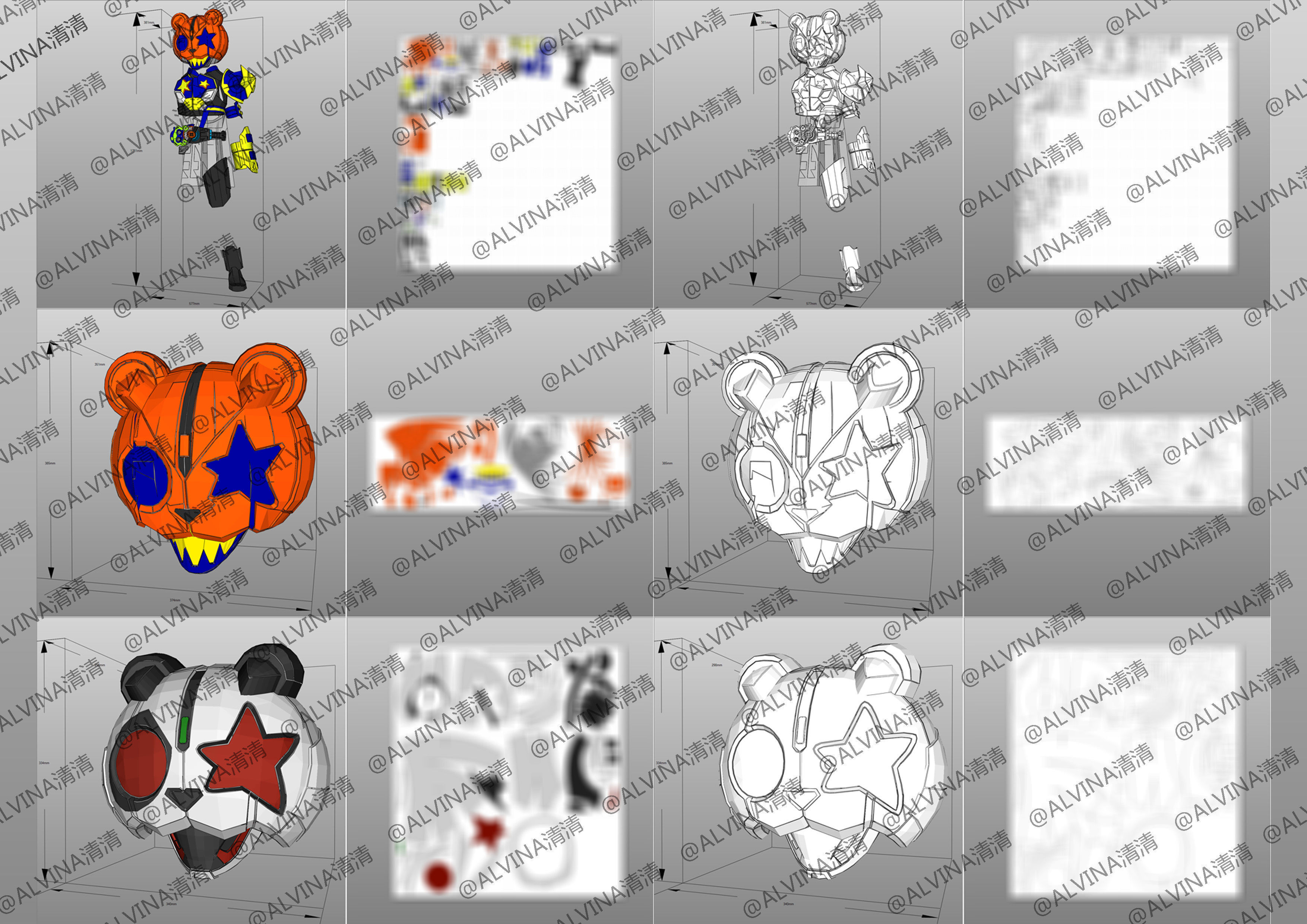 3D model Kamen Rider Punk Jack Monster Armor - DIY Cosplay Pepakura ...